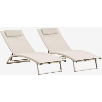 Sklum Sklum - 2er-Pack Dulem Aluminium-Liegeliegen Beige Tapioca