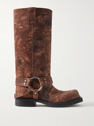 Acne Studios Kniehohe Stiefel Aus Beschichtetem Canvas - Braun