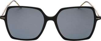 HUGO BOSS Quadratisch-Sonnenbrille f&uuml;r Herren (Schwarz/Gold/Grau)
