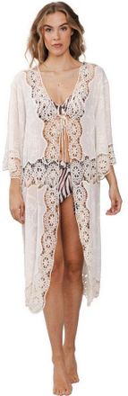 Pastunette Strandkleid Damen Strand Poncho mit Spitze (1-tlg) Baumwolle