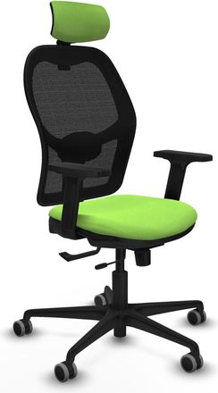 Piqueras y Crespo Ergonomischer 24-Stunden-Chorquera Stuhl mit 2D-Armen, h&ouml;henverstellbare Lendenwirbelst&uuml;tze und h&ouml;henverstellbares Kopfteil, Schwarz / Pistazie