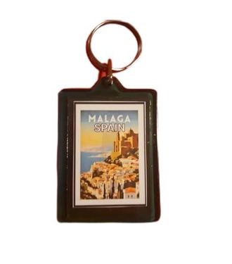 Generic Porte-cl&eacute;s de voyage Malaga Espagne fait main souvenir voyage vacances ville id&eacute;e cadeau, multicolore, taille unique