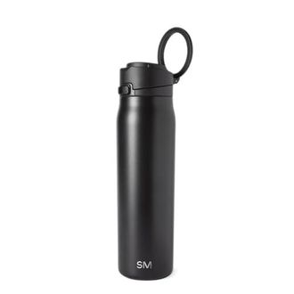Simple Modern Mesa Loop Trinkflasche mit Strohhalm | Becherhalterfreundliche isolierte Edelstahlflasche für Reisen, Sport und Schule | 710ml | Midnight Black