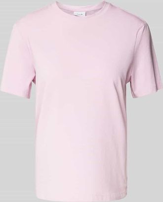 Vila T-Shirt mit geripptem Rundhalsausschnitt Modell NORA