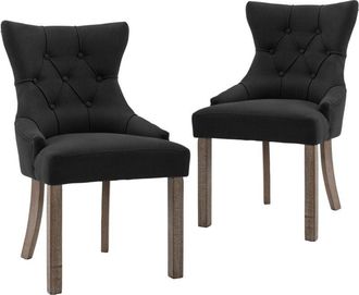 vidaXL Esszimmerst&uuml;hle 2 Stk. Schwarz Stoff Vidaxl