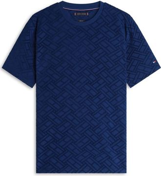 Tommy Hilfiger Elastisches T-Shirt mit aufgesetztem Frottee-Monogramm in