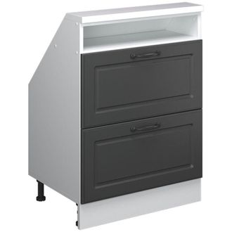 Vicco Armoire sous pente de toit - 2 tiroirs - Dimensions 60x81.6x46/14.8 cm - Panneau de particules m&eacute;lamin&eacute; - Couleur anthracite/blanc