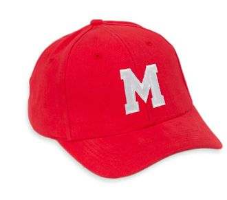4sold Baseballkappe / Baseballm&uuml;tze, Baumwolle, Alphabet A-Z, mit Verschluss, Rot mit schwarzen Buchstaben Einheitsgr&ouml;&szlig;e M