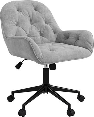 Vinsetto Chaise de Bureau, Fauteuil de Bureau en Aspect Velours, si&egrave;ge pivotant &agrave; 360&deg;, r&eacute;glable en Hauteur, Dossier Arrondi Chaise Ergonomique Charge 120 kg p