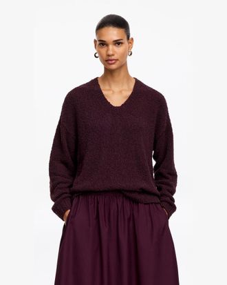 Arket Boucl&eacute;-Pullover Aus Baumwollmischung -Lila