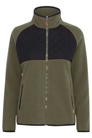 Oxmo OXMalin Veste polaire pour femme avec col montant, Dusty Olive (180515)., XXL