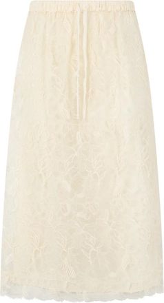 Fabiana Filippi Femme, Jupes, Beige, Taille: 38 FR Jupe Midi en Dentelle