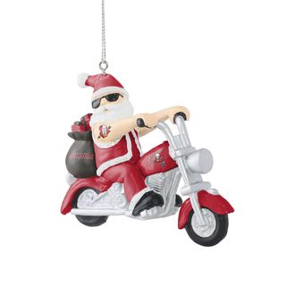 Foco NFL Tampa Bay Buccaneers Baumschmuck Santa on Motorcycle Anh&auml;nger Ornament Weihnachtsbaum