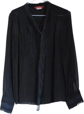 Max Mara Black Lace Blouse Size M
