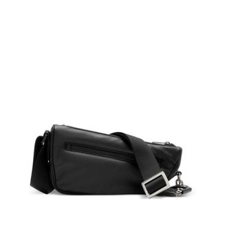 Burberry Femme, Sacs, Noir, Taille: ONE Size Sac &agrave; Bandouli&egrave;re Asym&eacute;trique en Cuir Noir