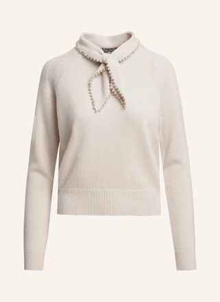 Essentiel Pullover Kasa Mit Schluppe Und Schmuckperlen weiss