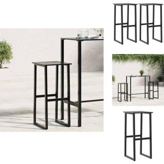 vidaXL Vidaxl - Barhocker 2 Stk. Schwarz 38x38x80 cm Pulverbeschichteter Stahl - Barhocker - Tresenhocker - Gartenst&uuml;hle - Outdoor M&ouml;bel - Metallst&uuml;hle