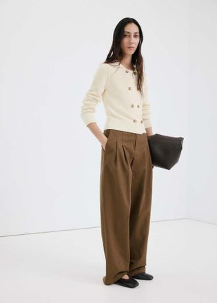 Mango Veste maille boutons &eacute;cru - Femme - XS - MANGO