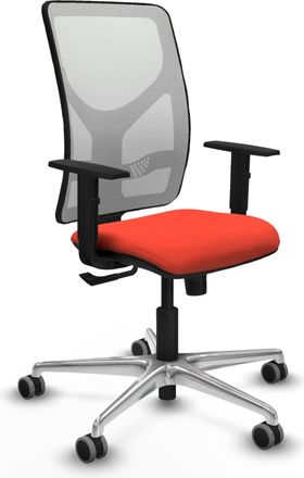 Piqueras y Crespo Schreibtischstuhl in Orange, mit 1D-Armlehnen, h&ouml;henverstellbare Lendenwirbelst&uuml;tze, ausgestattet mit 3 Positionen und Schneideschaum, Wei&szlig;/Dunkeloran