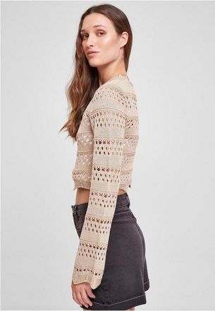 Urban Classics Rundhalspullover Cropped Crochet Knit