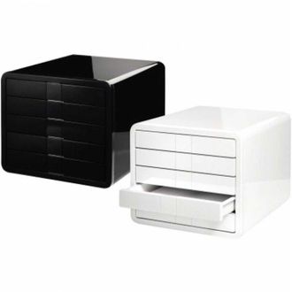 Han Schubladenbox i-Box 5 Schubladen din A4 din C4 abs Kunststoff Geh&auml;usefarbe: schwarz Farbe der Schublade: schwarz