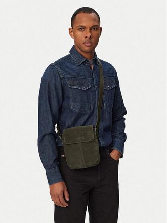 Tommy Hilfiger Umh&auml;ngetasche Metal Logo Suede Crossbody Bag AM0AM14262 Gr&uuml;n