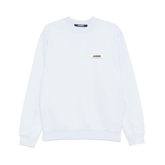 Jacquemus Homme, Sweatshirts et sweats &agrave; capuche, Bleu, Taille: M Le SweaT-shirt Gros Grain