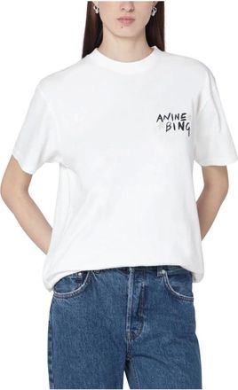 Anine Bing Femme, Tops, Blanc, Taille: 40 FR Walker Tee Empowerment