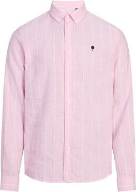 Faguo Chemise ray&eacute;e Ivoy en coton et lin m&eacute;lang&eacute;