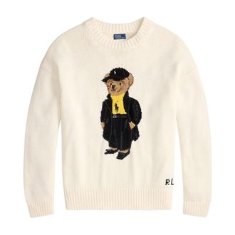 Polo Ralph Lauren Bunter Polo Bear Crewneck Pullover - - Knitwear - Damen - Wei&szlig; - XL