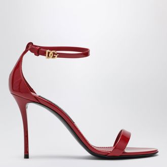 Dolce & Gabbana Rote hochhackige Sandalen aus Lackleder