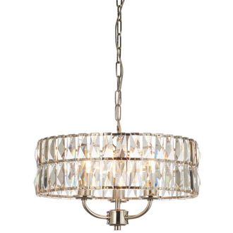 Endon Lighting Clifton Plafonnier suspendu &agrave; 3 bras multiples, nickel brillant - Endon