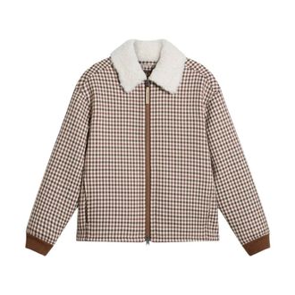 Woolrich Check Sherpa Overshirt - - Jackets - Damen - Braun - M