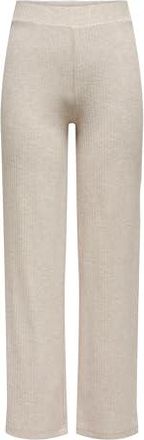 Only Pantalon Large Taille &eacute;lastique Coupe Droite &eacute;l&eacute;gante et Confortable pour Femmes, Couleurs:Beige, Taille:M
