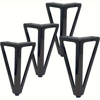 Generic 4 Stück 15 cm Möbelfüße, dreieckig, aus Metall, als Ersatz for Schränke und Sofas(Black)