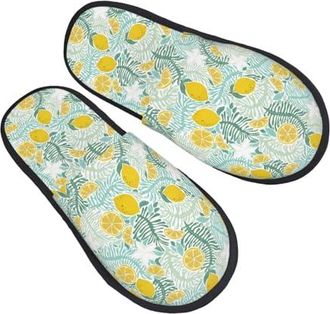 Generic Fleurs Exotiques Et Citrons Unisexe Slippers Respirantes Chaussons Confortable Pantoufles Pour Automne Int&eacute;rieur Maison M
