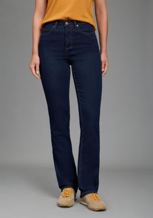 Arizona Gerade Jeans ARIZONA Ultra-Stretch, Damen, Gr. 100, K + L Gr, blau (rinsed), Denim/Jeans, Obermaterial: 74% Baumwolle, 24% Polyester, 2% Elasthan, uni