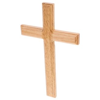 Pretyzoom Holz Kreuz Wanddekoration Dekoratives H&auml;ngendes Wandkreuz aus Naturholz Handgefertigte Holzdeko f&uuml;r Kirche Wohnzimmer B&uuml;ro Religi&ouml;se Wohnraumgestaltun