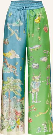 Alemais Alémais Marlenehose Daria Aus Seide blau