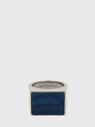 Dries Van Noten Messingring von mit rechteckig geschliffenem blauem Naturstein