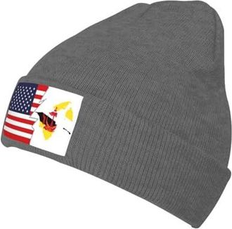 Generic Bonnet Souple Tricoté Carte Topographique du Brunei Et De LAmérique Slouch Bonnet Hiver Chaud Tricot Anti-Transpiration Beanie Hats pour Adultes Sport