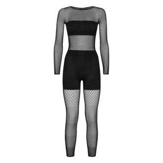 Philipp Plein Seamless Mesh Langarm Jumpsuit - - Jumpsuits & Playsuits - Damen - Schwarzk - 2XL