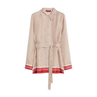 Max Mara Femme, Blouses et Chemises, Rouge, Taille: 36 FR Silk Twill Shirt