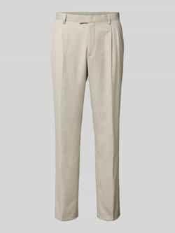 Mc Neal Regular Fit Bundfaltenhose mit Leinen-Anteil