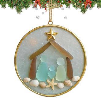 Generic Ornament aus Meeresglas für Weihnachtsbaum | Anhänger an der Küste aus für Stranddekoration, Krippen-Dekoration, handgefertigt, für Party, Innen- und 
