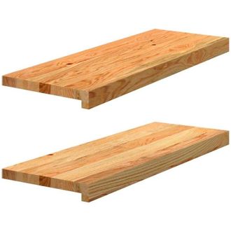 vidaXL Vidaxl - Appuis de fenêtre 2 pcs marron clair bois de chêne massif