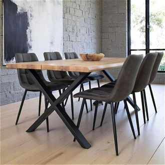 Pier Import Pier Import - Table &agrave; rallonge en bois de ch&ecirc;ne clair avec bordures naturelles 200 cm savone