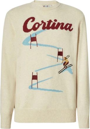 MC2 Saint Barth Homme, Pulls, Beige, Taille: XL Pull avec Imprimé Héron Cortina Road