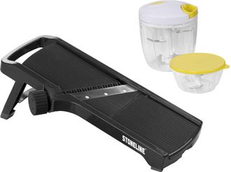 STONELINE K&uuml;chenhelfer-Set: Gem&uuml;seschneider & Multizerkleinerer - Vielseitiger K&uuml;chenhelfer f&uuml;r Obst, Gem&uuml;se, K&auml;se & mehr, einfache Bedienung, platzsparend, Ede