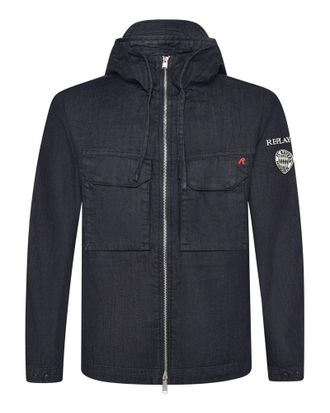 Replay x FC Bayern Denim-Jacke mit Kapuze und Zip in